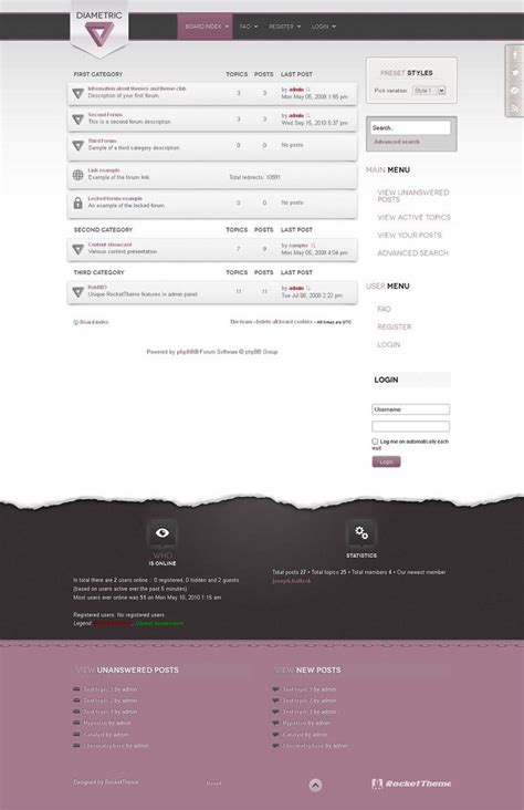 Diametric PhpBB3 Style Premium PhpBB3 Style From RocketTheme Style