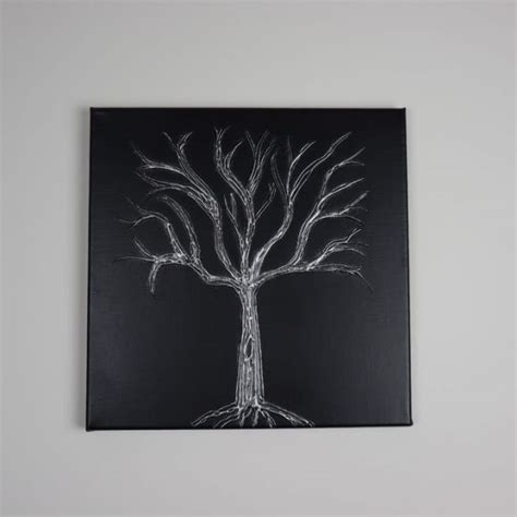 Easy Hot Glue Tree Canvas The DIY Life