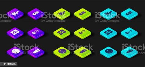 쿠키 또는 비스킷 밀크 쉐이크 커피와 대화 전기 커피 분쇄기 프랑스 프레스와 바리스타 아이콘을 설정합니다 벡터 3차원 형태에 대한 스톡 벡터 아트 및 기타 이미지 Istock