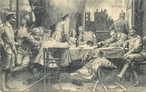 World War 1914 18 Anti German Occupants Military Orgy Barbary Artist