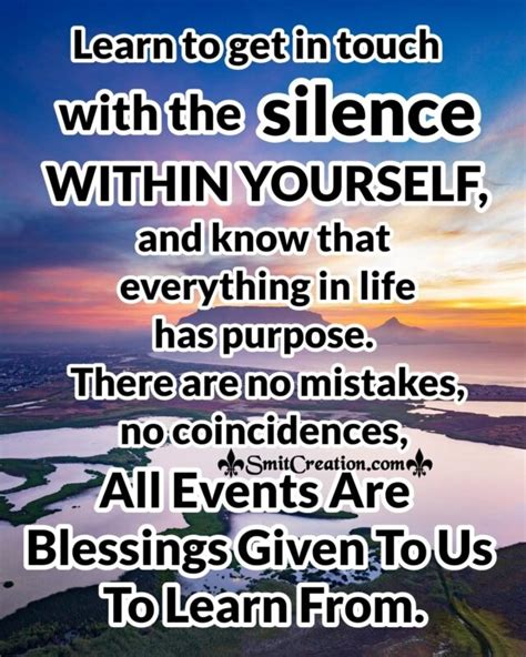 Learn To Get In Touch With The Silence Within Yourself SmitCreation