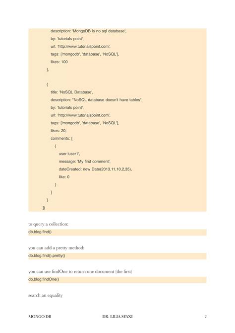 Lab2 DB Mongodb PDF