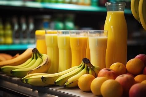 Premium Photo Fresh Fruits And Freshly Squeezed Juice From Milk Tea Shops