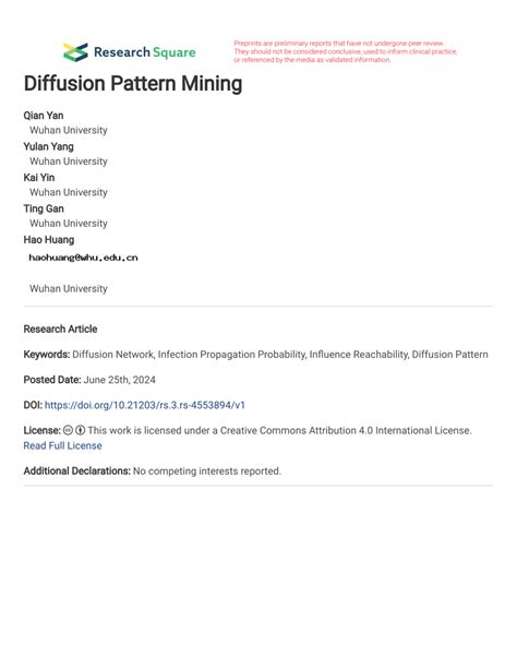 Pdf Diffusion Pattern Mining