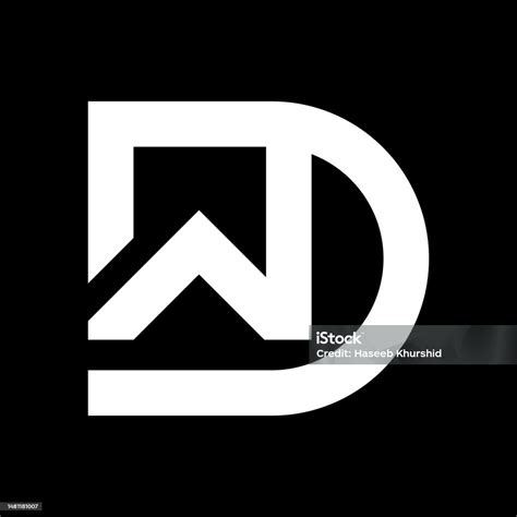최소한의 Wd 로고 고급 배경에 Dw 문자의 아이콘입니다 Wd 모노그램 이니셜을 기반으로 한 로고 아이디어 전문적인 다양한 문자