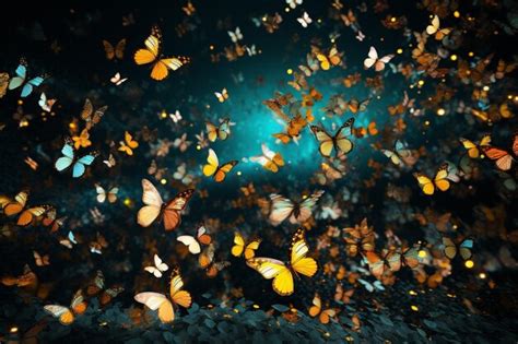 Premium Photo Butterfly Swarm Background