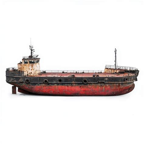 Barge Isolated On A Solid White Background Premium Ai Generated Image