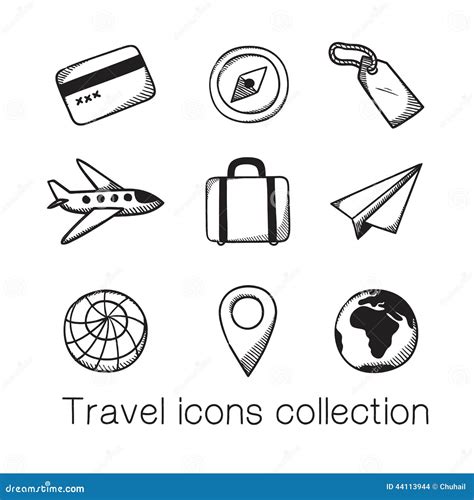 Travel Icons Collection Stock Vector Illustration Of Collection 44113944