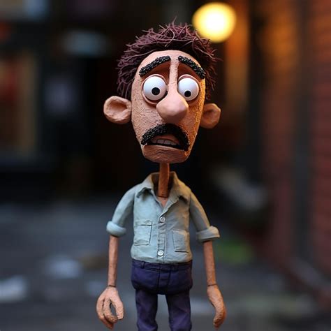 Premium AI Image Ilustration Art Claymation Style Funny Stop Motion Puppet Cartoon Character