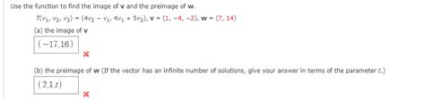 Solved Jse The Function To Find The Image Of V And The Chegg