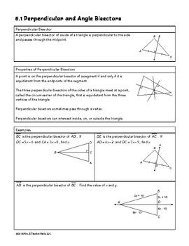 Perpendicular And Angle Bisectors Lesson By Mrs E Teaches Math TpT