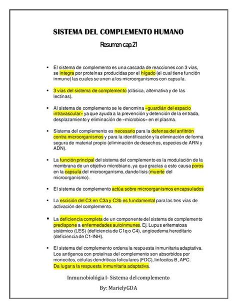 Ssistema Del Complemento Humano Ely Gd Udocz