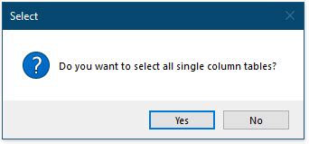 Quickly Select All Single Column Tables In Word
