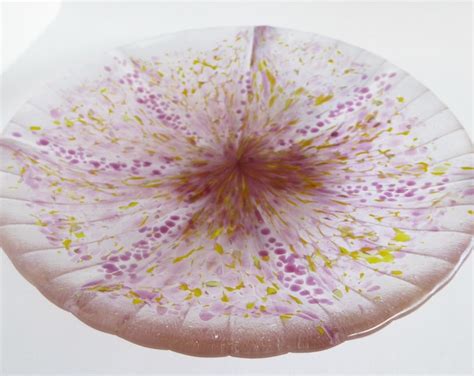 Fused Glass Murrini Plate In Pistachio And Pale Green By Bprdesigns Etsy