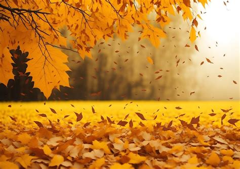 Hojas De Otoño Cayendo De Un árbol Foto Premium