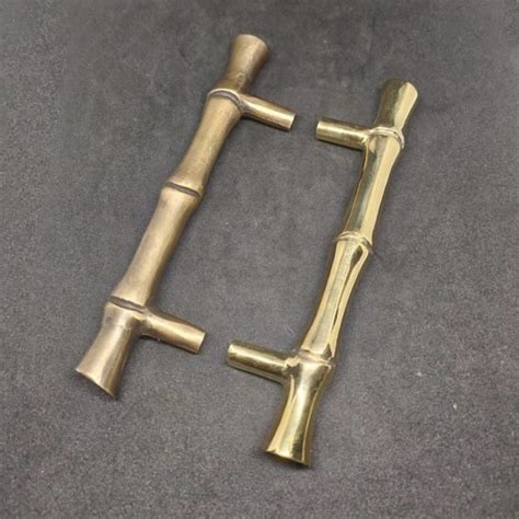 57 2 Pcs Vintage Solid Brass Drawer Pulls Bamboo Drawer Handle Pull Cabinet Cupboard
