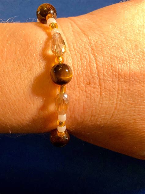 Genuine Tiger Eye Handmade Bracelet Etsy