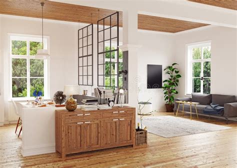 Modern Scandinavian Living Room Design Stock Image Image Of Living