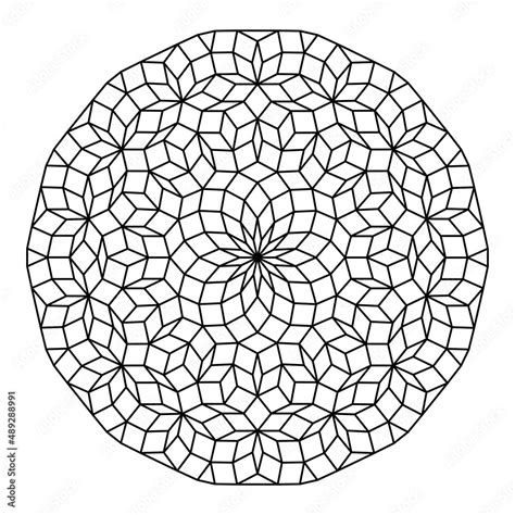 Circle With Penrose Pattern Penrose Tiling With Rhombi Non Periodic