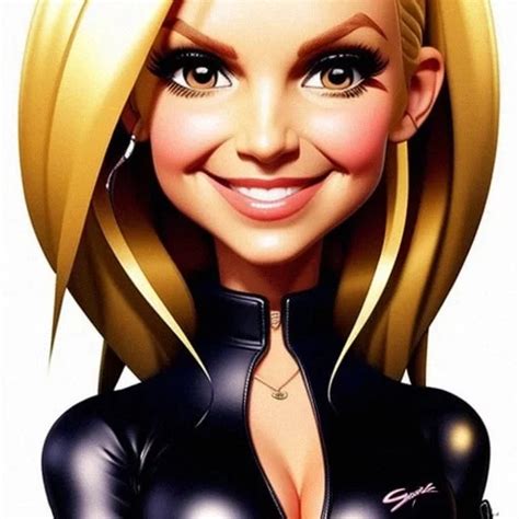 Amusing Cartoon Caricature Of Britney Spears Funnycartoon Caricature Style Free Ai Art Generator