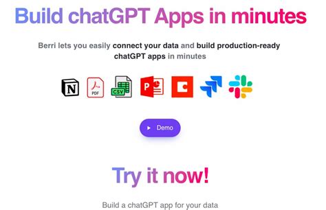 Berri Ai Инструмент для создания приложений Chatgpt с собственными