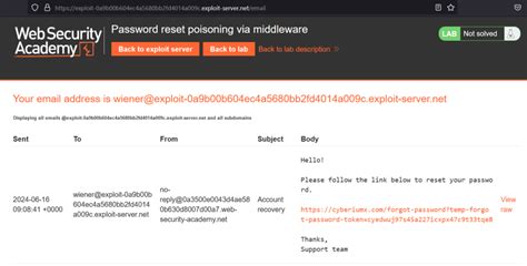 Password Reset Poisoning Via Middleware Cyberiumx