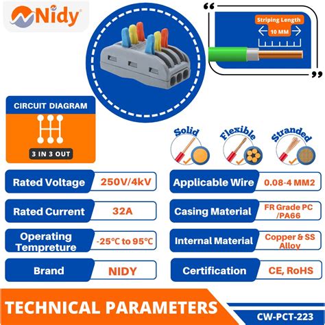 Nidy® 5pcs Compact Lever Wire Nut Connector 3 In 3 Nepal Ubuy