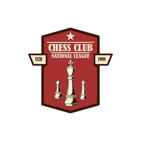 체스 클럽 엠블럼 템플릿 엠블럼 사인 로고 라벨 포스터 카드 벡터 그림용 디자인 요소 프리미엄 벡터