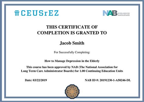 Ceu Certificate Template