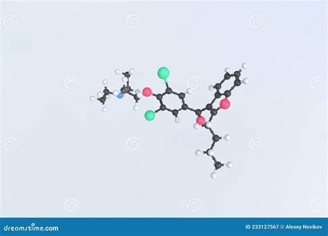 Molecule Of Amiodarone Isolated Molecular Model 3d Rendering Stock Illustration Illustration
