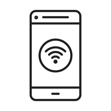 Smartphone Icon With Wifi Symbol Black Vector Mobile Phone Icon Cellphone Icon Vector