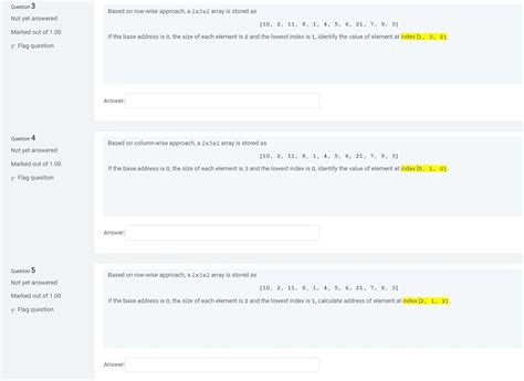 Solved Question Based On Row Wise Approach A Array Chegg Com