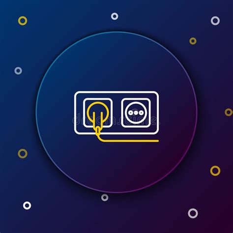 Line Electrical Outlet Icon Isolated On Blue Background Power Socket Rosette Symbol Colorful