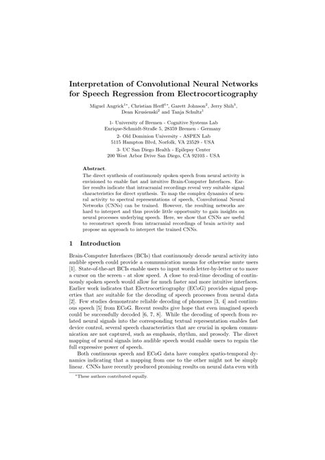 Pdf Interpretation Of Convolutional Neural Networks For Speech