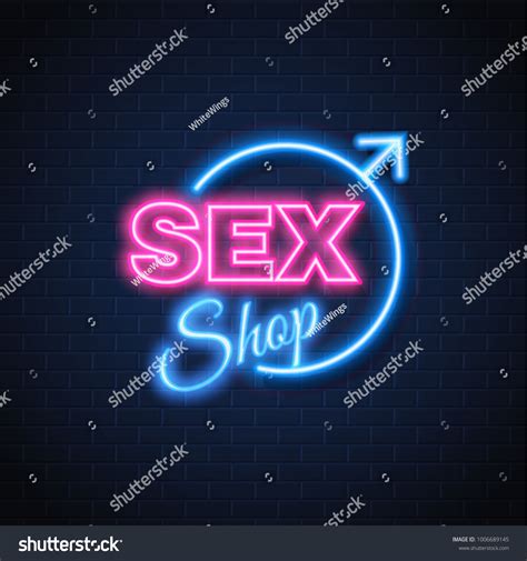 Sex Shop Neon Sign Brick Wall Stock Vector Royalty Free 1006689145