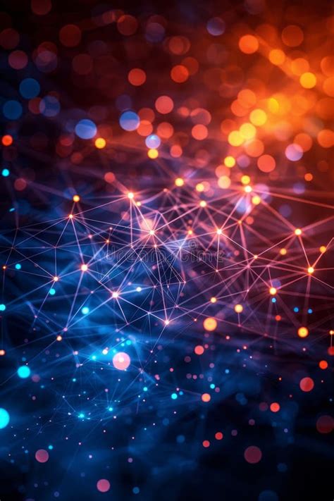 Abstract Light Patterns And Glowing Dots Create A Dynamic Visual Display Stock Image Image Of