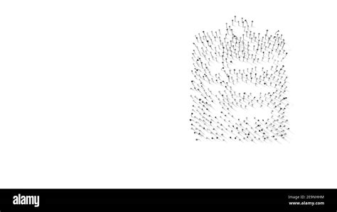 3d Rendering Of Nails In Shape Of Symbol Of Clipboard List With Three Lines With Shadows
