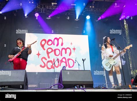 Alex Mercuri From Left And Mia Berrin Of Pom Pom Squad Performs On