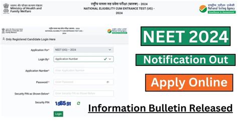 Neet 2024 Notification Out Apply Now Check Nta Neet Ug Information Bulletin