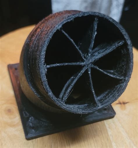 Free 3d File 120 Mm Case Fan To 4 Inch 45º Elbow Duct With Internal Fins Remix 🖥️ ・3d Printing