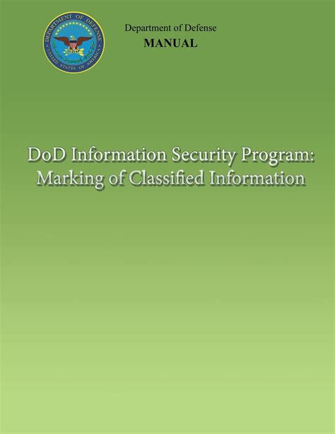 Dod Information Security Program Marking Of Classified Information