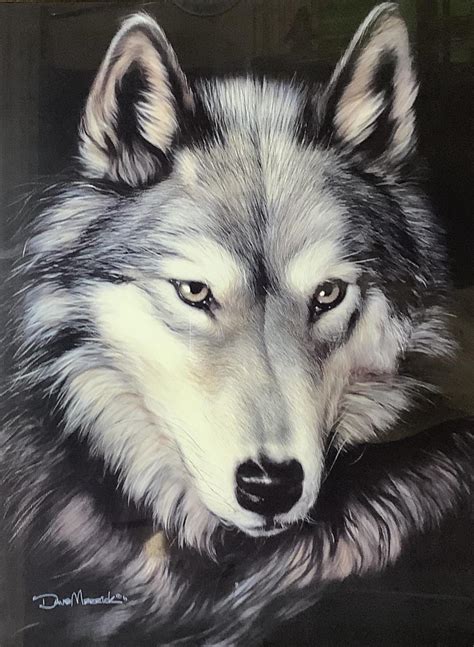 Sold At Auction Dave Merrick Indigo Wolf Framed Print