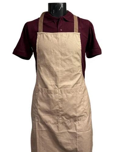 Cream Plain Cotton Cooking Apron For Kitchen Usage Size 60x80 Cm At