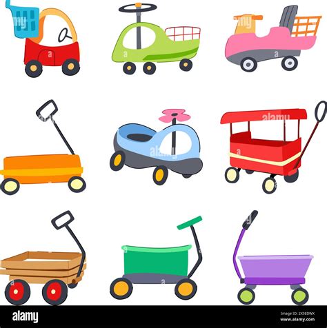 Cart Toy Set Cartoon Vector Illustration Stock Vector Image And Art Alamy