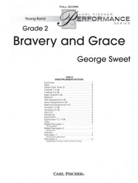 ブレイヴリー・アンド・グレイス （ジョージ・スウィート）（スコアのみ）【bravery And Grace】 ジョージ・スウィート