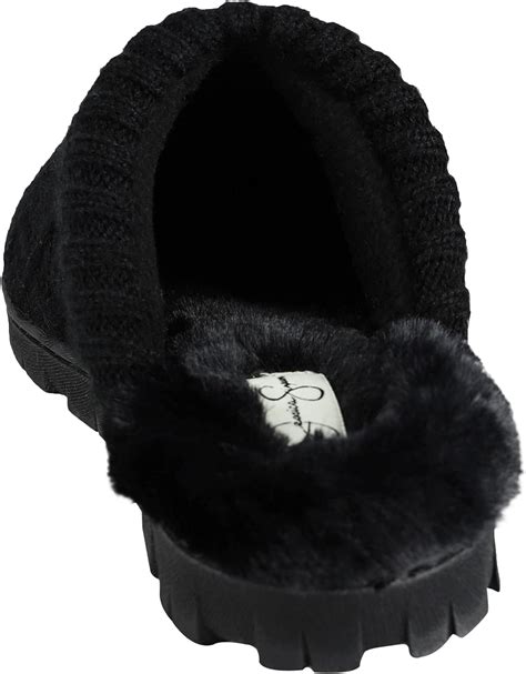 Jessica Simpson Womens Soft Knit Memory Foam Clog Slippers With Indoor