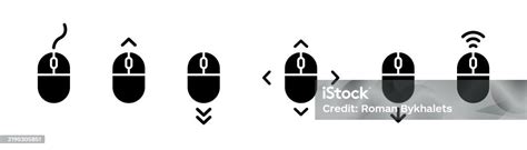 Scroll Mouse Icon Scrolling Mouse Cursor Symbol Cursor Navigation Icons Stock Illustration