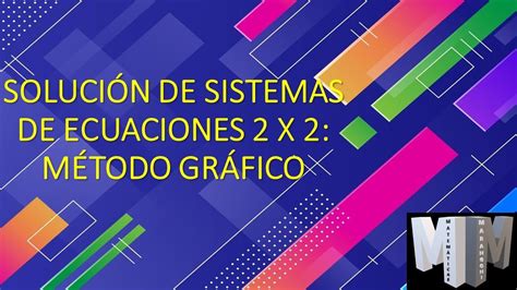 SOLUCIÓN DE SISTEMAS DE ECUACIONES 2X2 MÉTODO GRÁFICO YouTube