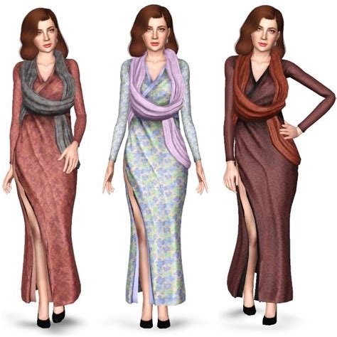 Vampire Wrap Dress For Ef Sims 3 Sims 3 Cc Clothes Sims