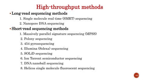 Dna Sequencing Methods Pptx Chemistry Science